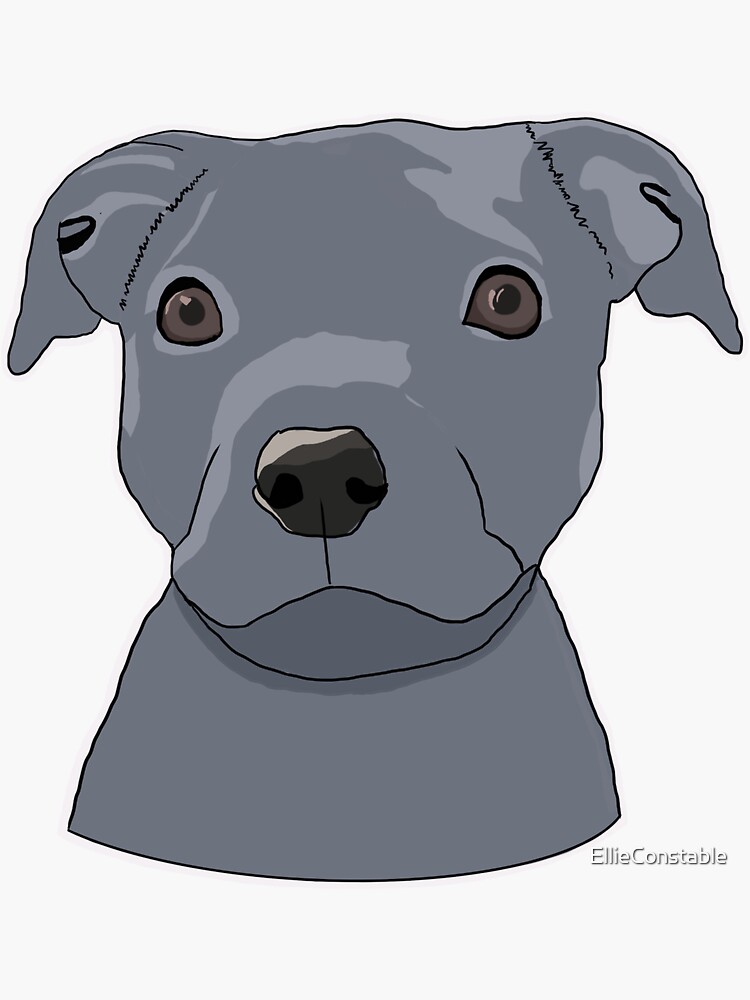 "Blue Staffie Sticker" Sticker for Sale by EllieConstable | Redbubble