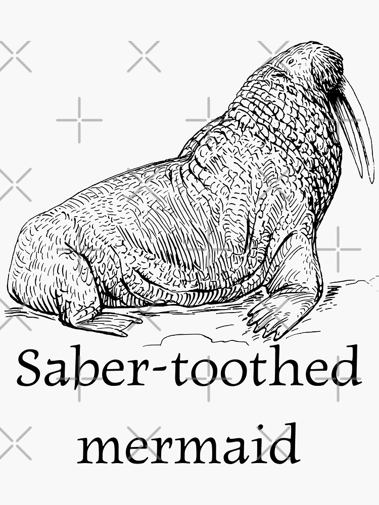 "Saber-Toothed Mermaid - Walrus" Sticker for Sale by ChloeJoyeux ...