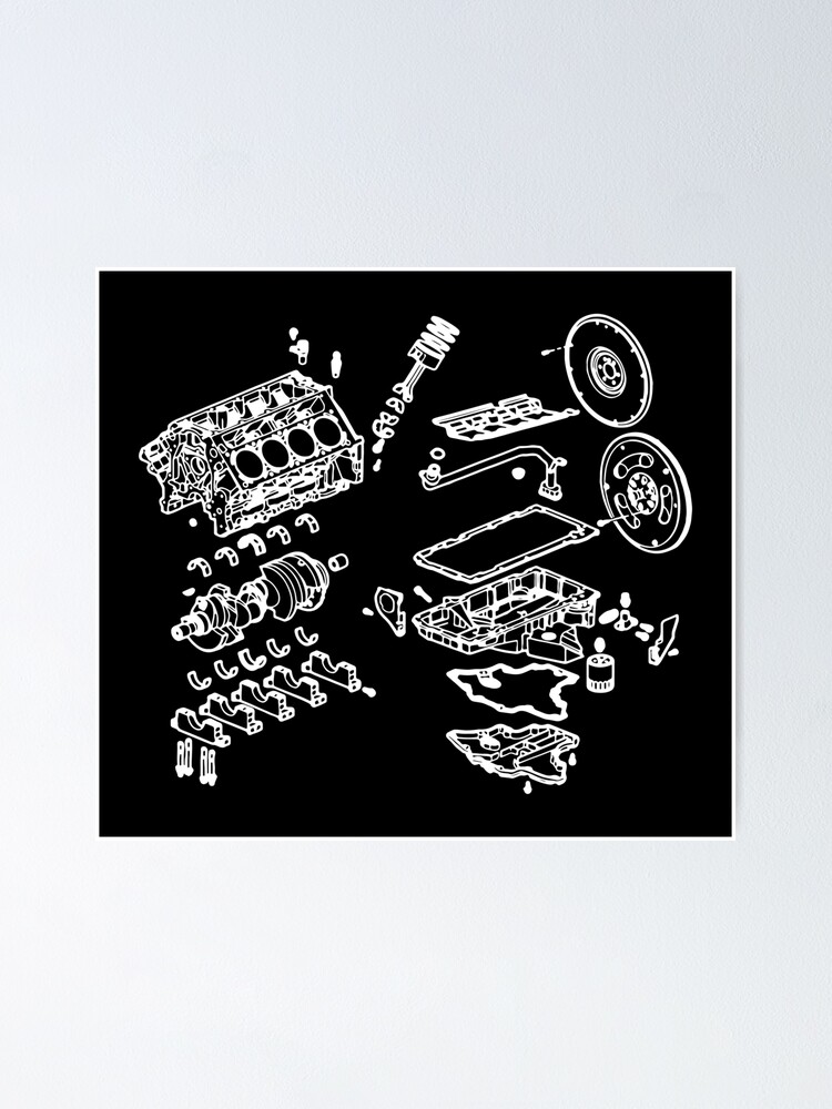 "LS V8 Engine" Poster for Sale by widmore | Redbubble
