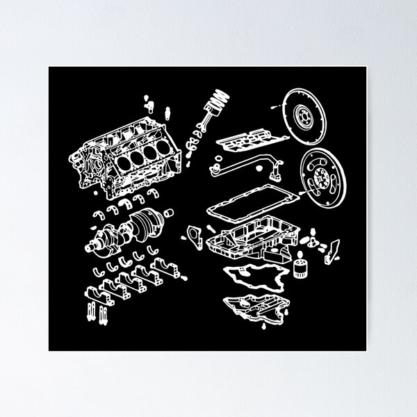 "LS V8 Engine" Poster for Sale by widmore | Redbubble