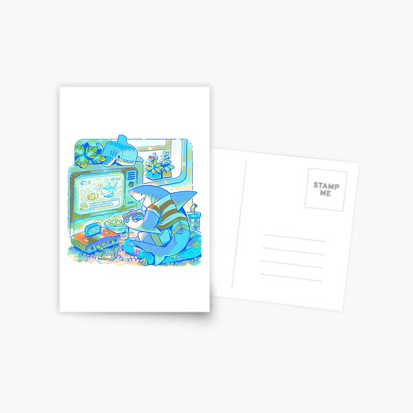 "Square Shark" Postcard for Sale by Requinoesis | Redbubble