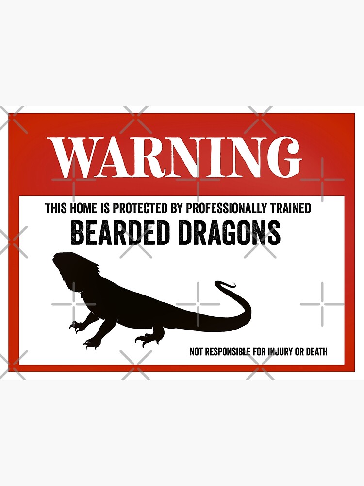"Beware of Bearded Dragon Sign *Normal*" Metal Print for Sale by ...
