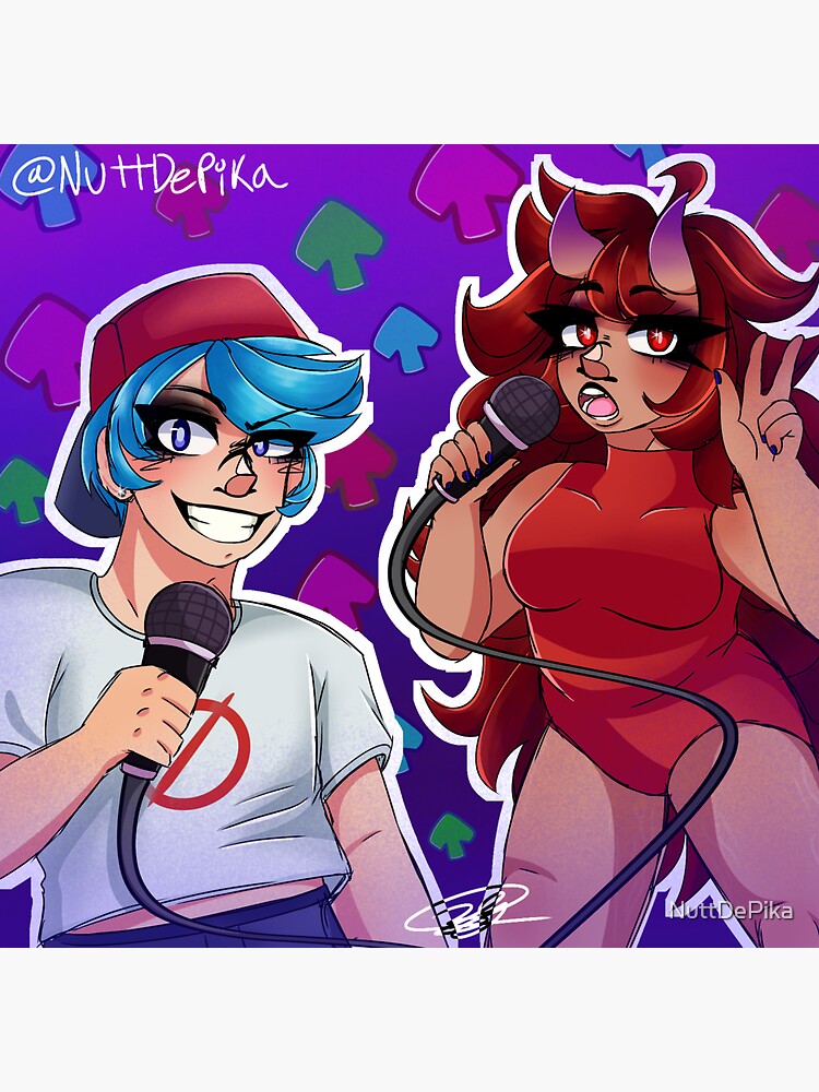 "Friday Night Funkin Bf and Gf" Sticker for Sale by NuttDePika | Redbubble