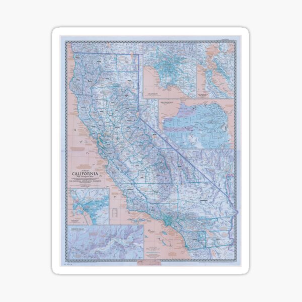 "California Map Blue" Sticker by barross | Redbubble