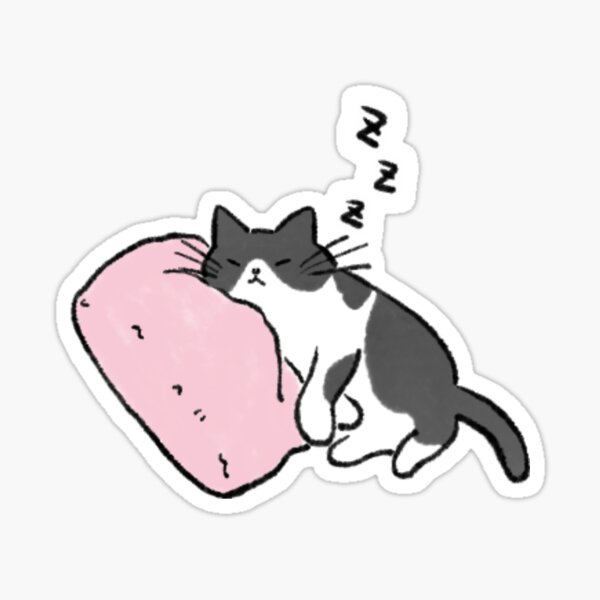 "Sleeping cat" Sticker for Sale by PinkPeacee | Redbubble