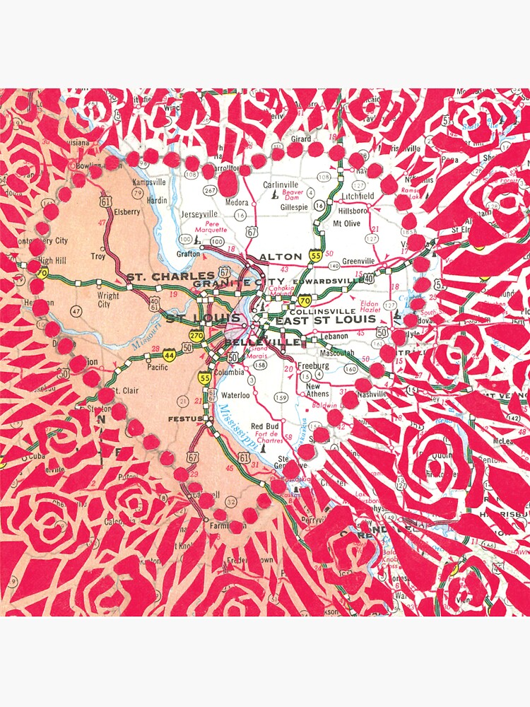 "St. Louis Paper Collage Art" Sticker for Sale by SamanthaCarolii ...