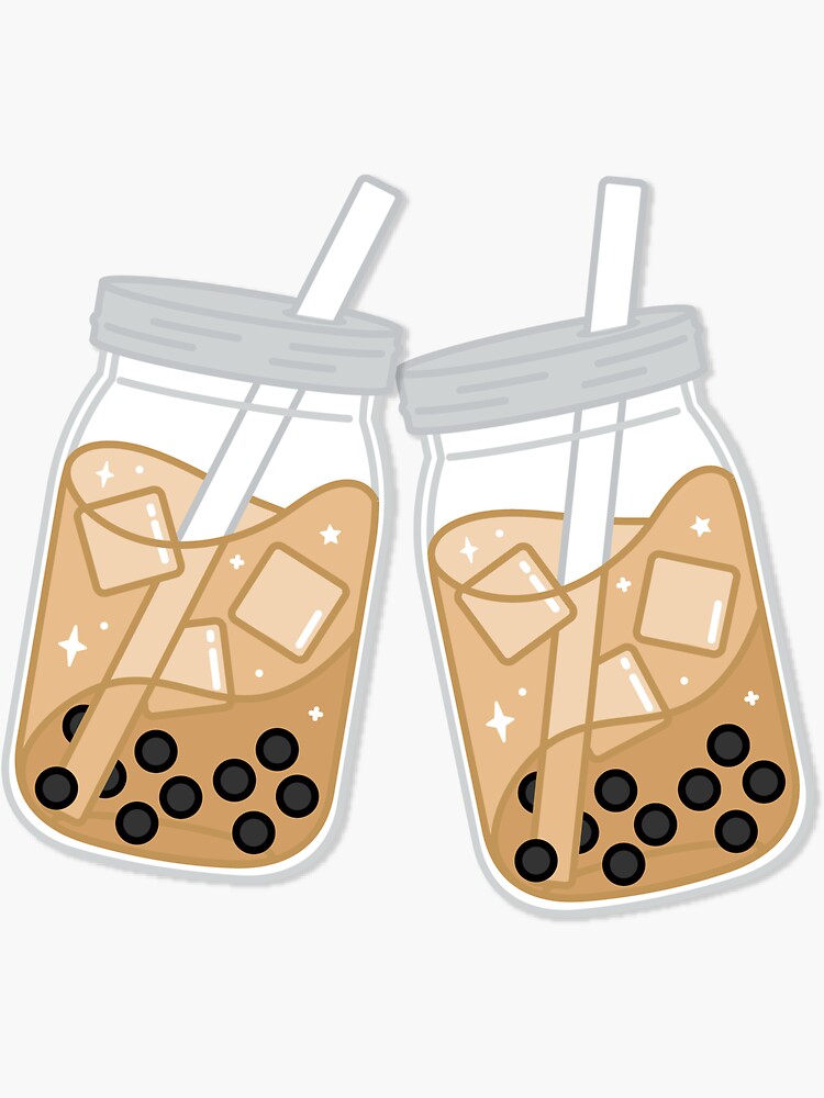 "Milk Tea Boba Cheers" Sticker for Sale by ordinaryxmagic | Redbubble