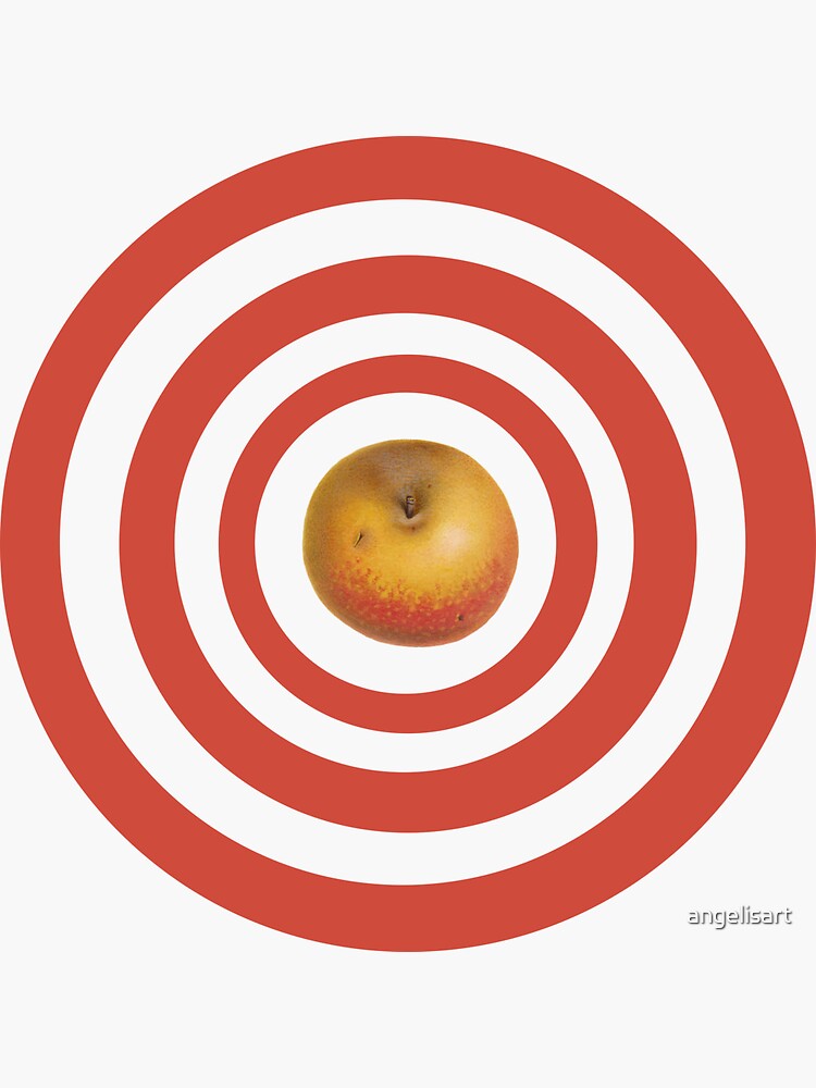 "Red target and fruit" Sticker for Sale by angelisart | Redbubble