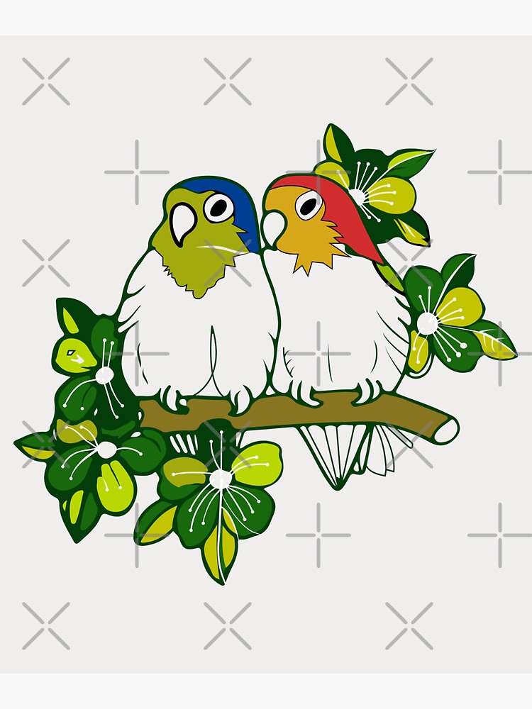 "Hand Drawing Parrot couple," Sticker for Sale by MSRIMA | Redbubble