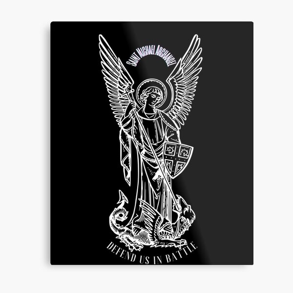 "Saint Michael Archangel, defend us in battle!" Metal Print for Sale by ...