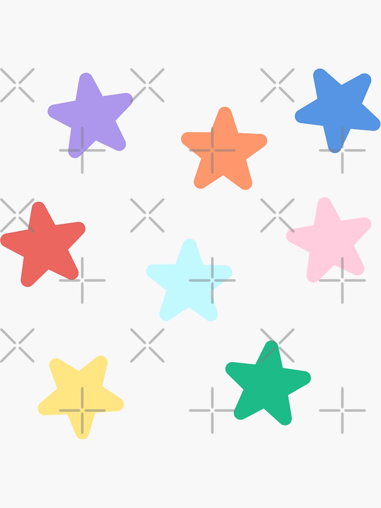 "Colorful Stars! " Sticker for Sale by MadeByAyla | Redbubble