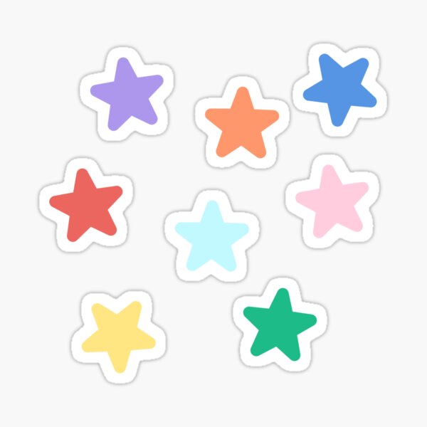 "Colorful Stars! " Sticker for Sale by MadeByAyla | Redbubble