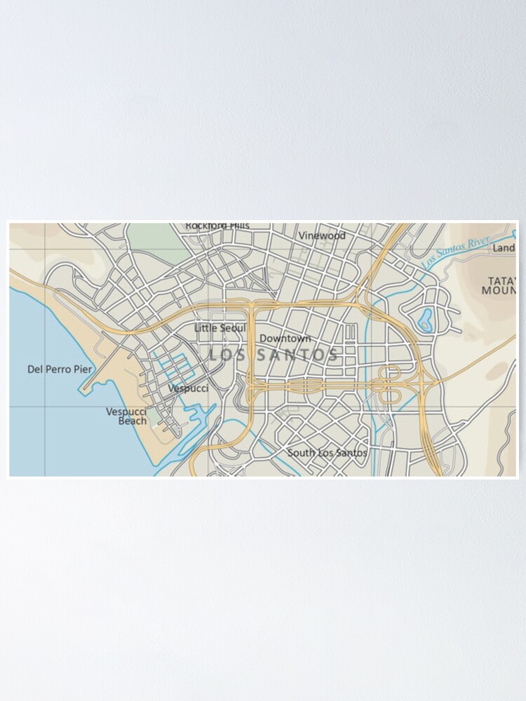 "Map of Los Santos" Poster for Sale by Kuzcowho | Redbubble