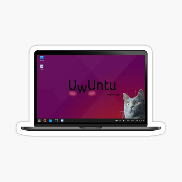 "UwUntu Laptop" Sticker for Sale by Duxi4 | Redbubble