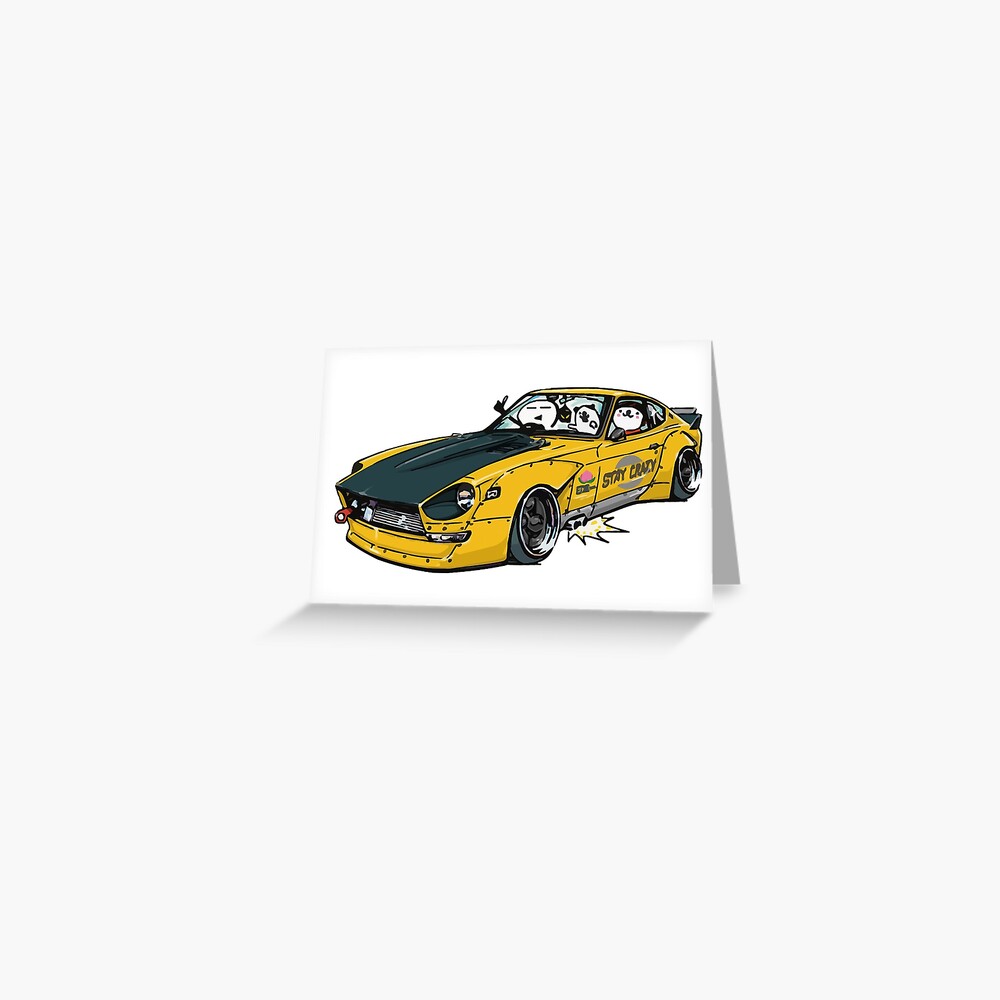 "Datsun 240z Cartoon Art" Greeting Card for Sale by TougeDrift | Redbubble
