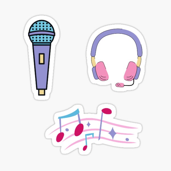 "Hand drawn Microphone - sticker pack" Sticker for Sale by ...