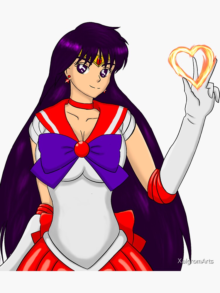 "Burning Heart Rei Mars" Sticker for Sale by XalgromArts | Redbubble