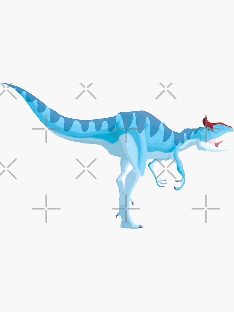 "Ice Blue Cryolophosaurus" Sticker by GoldenArchelon | Redbubble