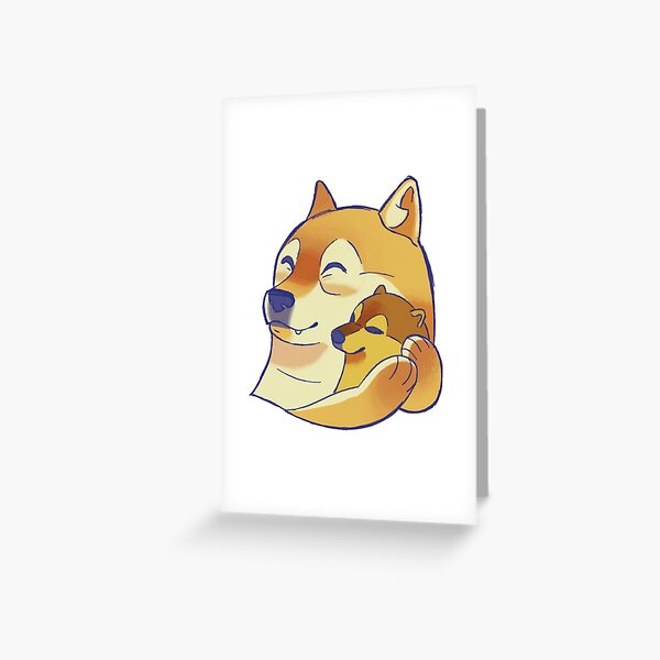 "DOGE HUGGING CHEEMS" Greeting Card by basbird | Redbubble