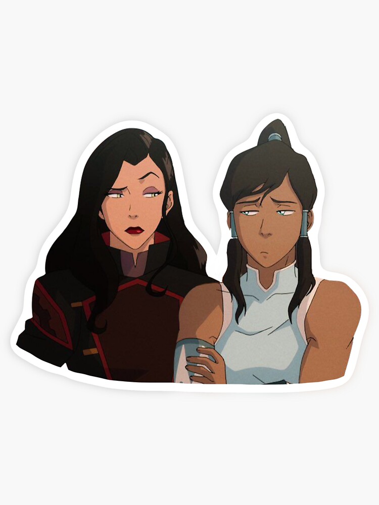"Unamused Korrasami" Sticker for Sale by faebug | Redbubble
