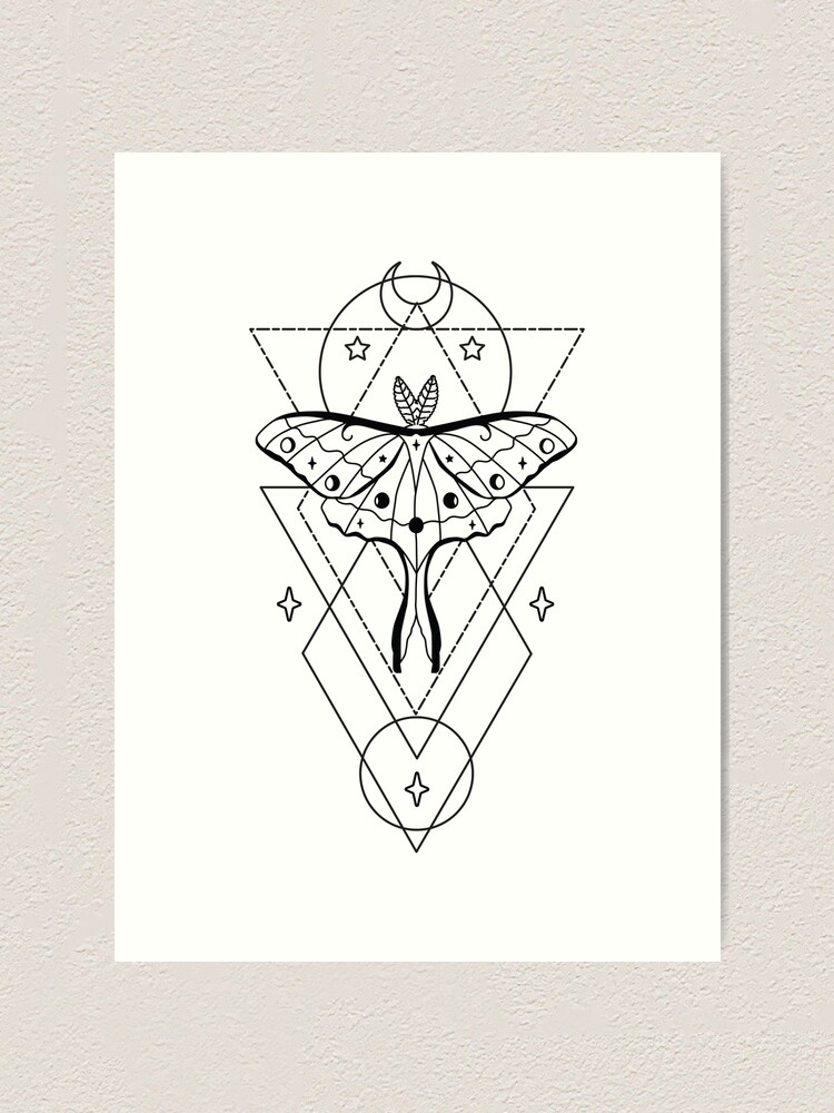 "Geometric Lunar Moth" Art Print for Sale by ordinaryxmagic | Redbubble