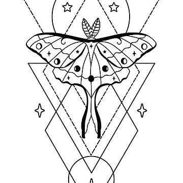 "Geometric Lunar Moth" Art Print for Sale by ordinaryxmagic | Redbubble