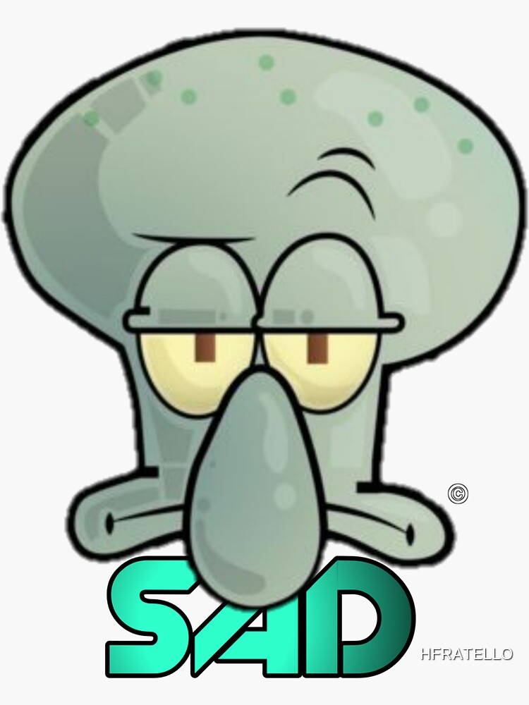 "SAD spongebob stickers" Sticker by HFRATELLO | Redbubble