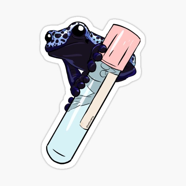 "Pink Tube Frog" Sticker by niloneye | Redbubble