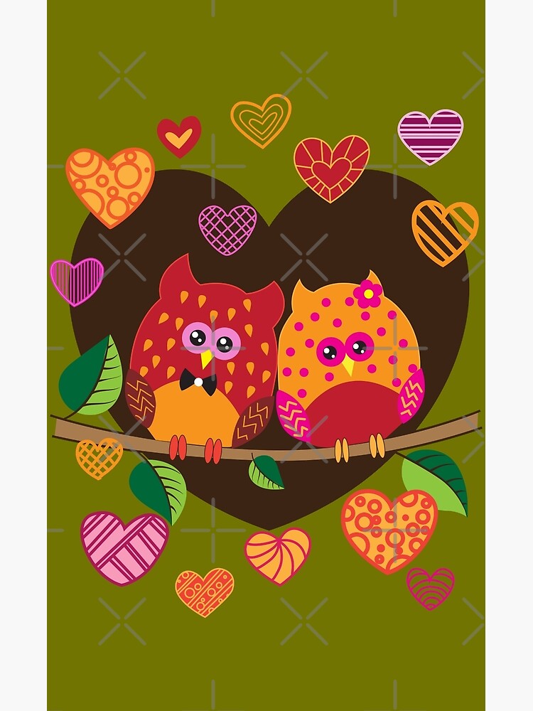 Póster «Los búhos siempre te aman (linda pareja de búhos)» de Nobiya ...