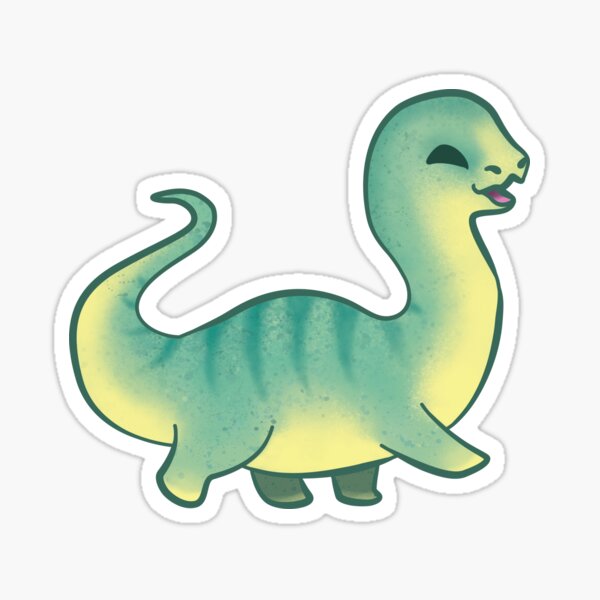 "Happy Chibi Long Neck Dinosaur - Sauropod Diplodocus" Sticker for Sale ...