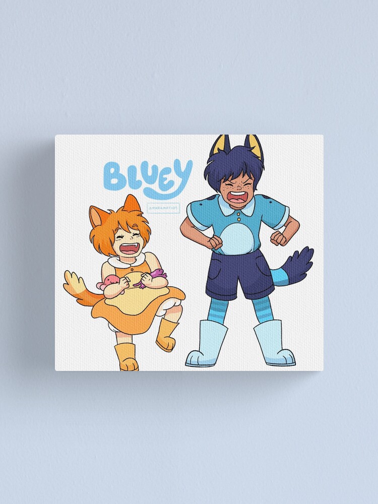"Bluey as Humans!" Canvas Print for Sale by miyokonii | Redbubble