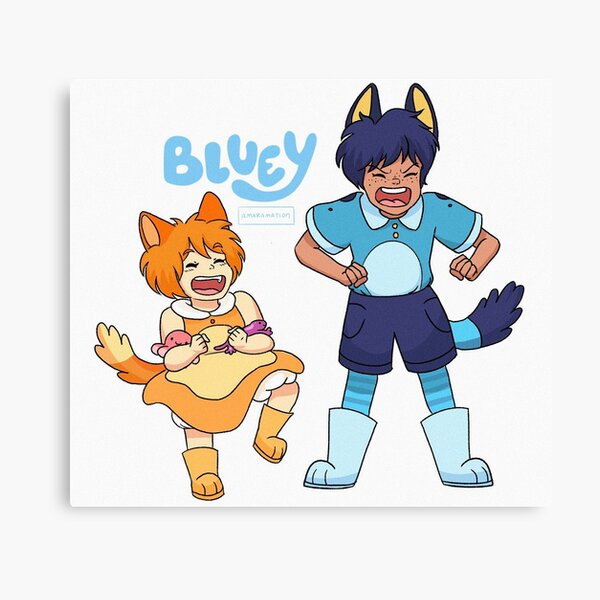 "Bluey as Humans!" Canvas Print for Sale by miyokonii | Redbubble