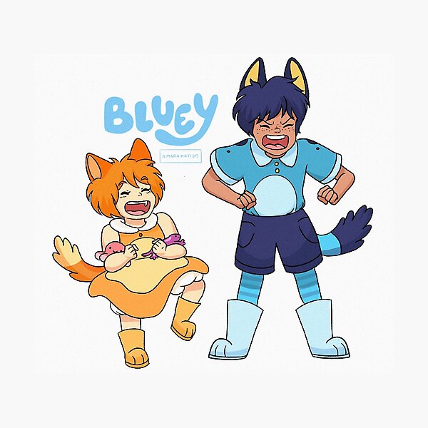 "Bluey as Humans!" Photographic Print by miyokonii | Redbubble