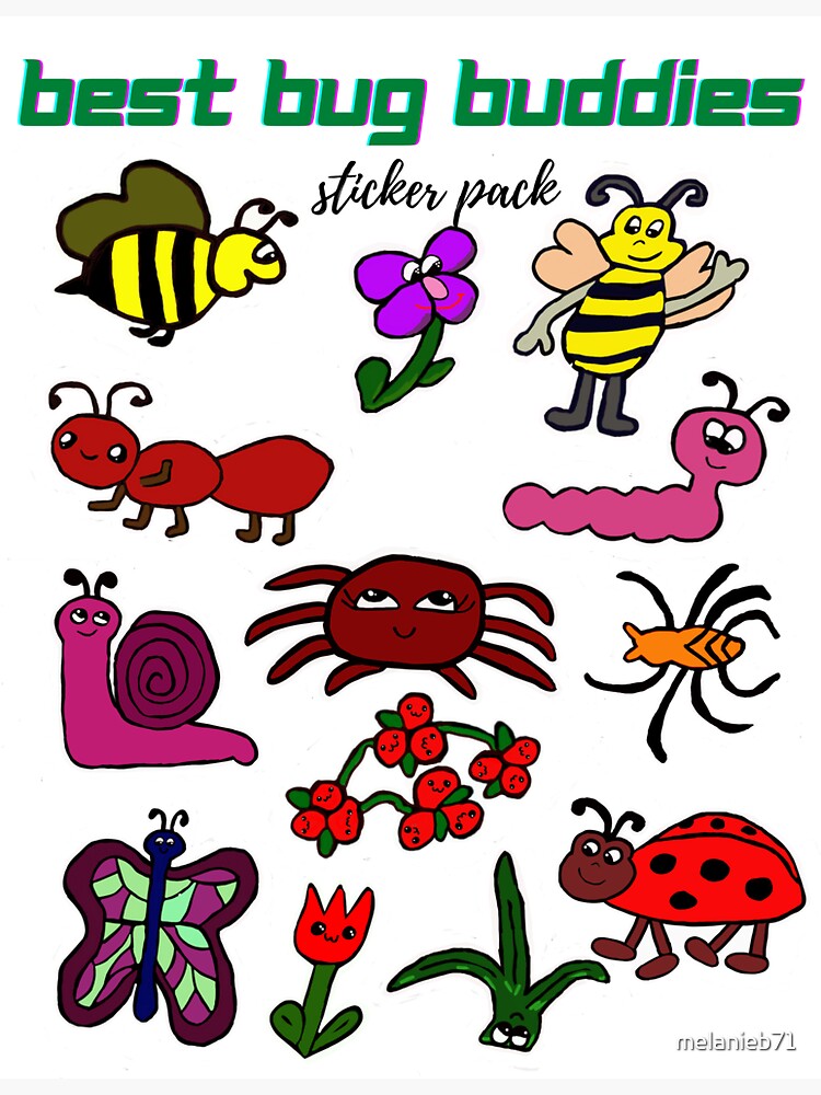 "Best Bug Buddies Sticker Pack- Fun Insect Pals" Sticker for Sale by ...
