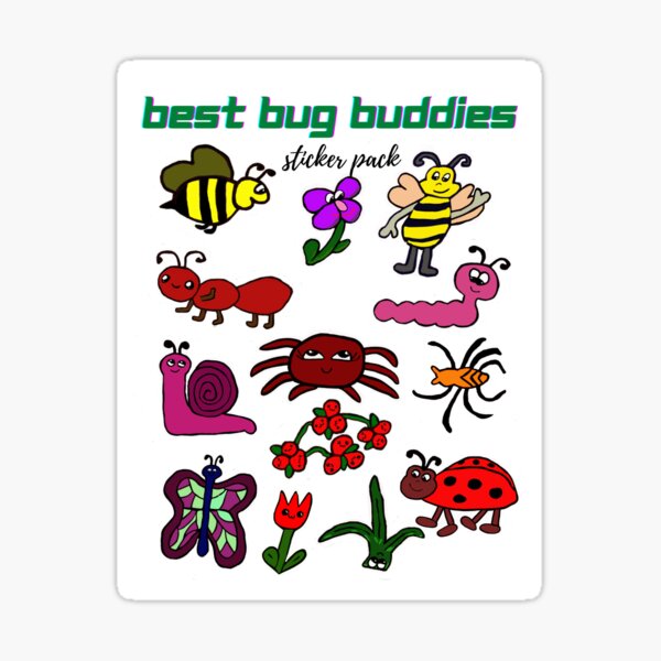 "Best Bug Buddies Sticker Pack- Fun Insect Pals" Sticker for Sale by ...