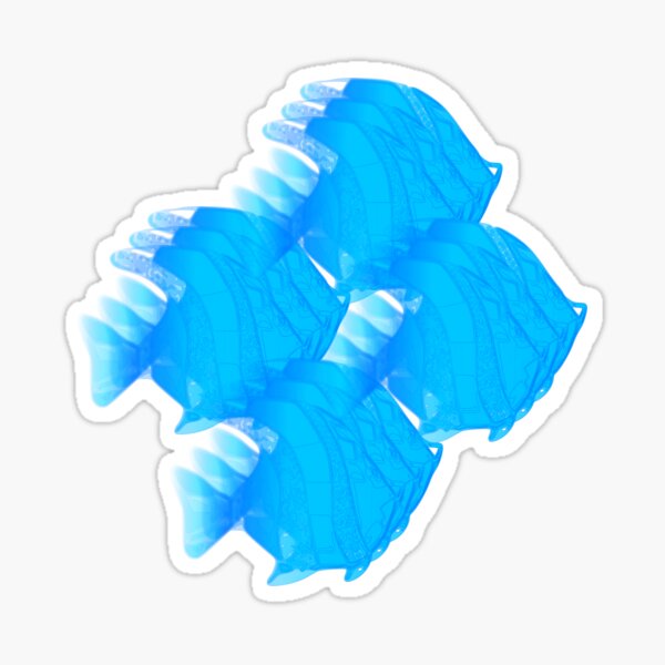 "Vivid Electric Aqua Blue Fish" Sticker by DesignLust | Redbubble