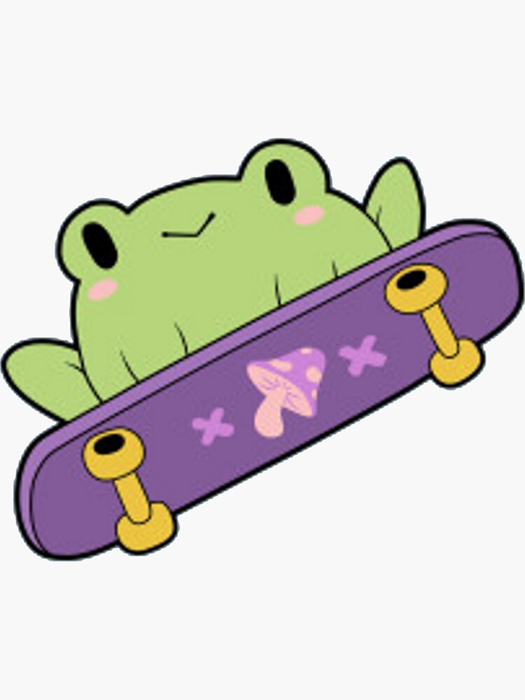 "Cute skater frog" Sticker for Sale by jawizu | Redbubble