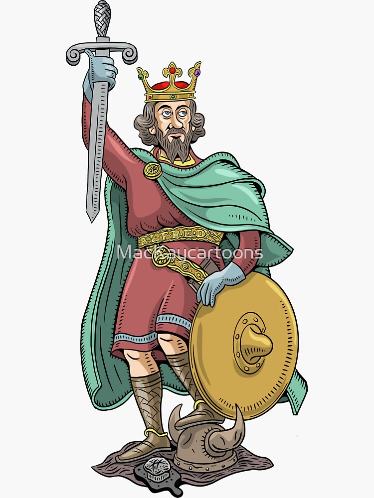 "King Alfred the Great" Sticker by MacKaycartoons | Redbubble