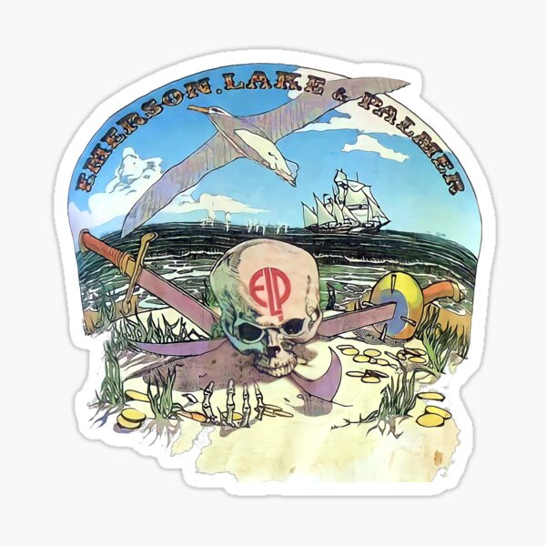 "ELP Pirates '77 Tour Shirt Recreation Print" Sticker by ThePr00gl0rd ...