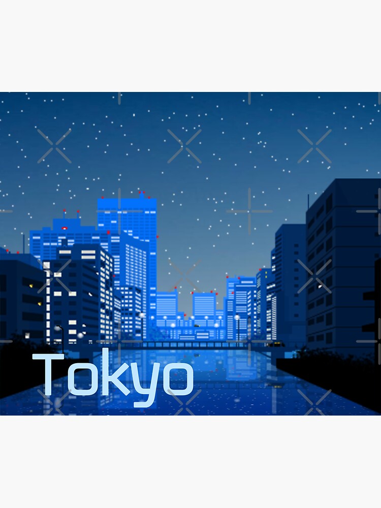 "Night of Pixel City : Tokyo" Sticker for Sale by JOEM-DESIGN | Redbubble