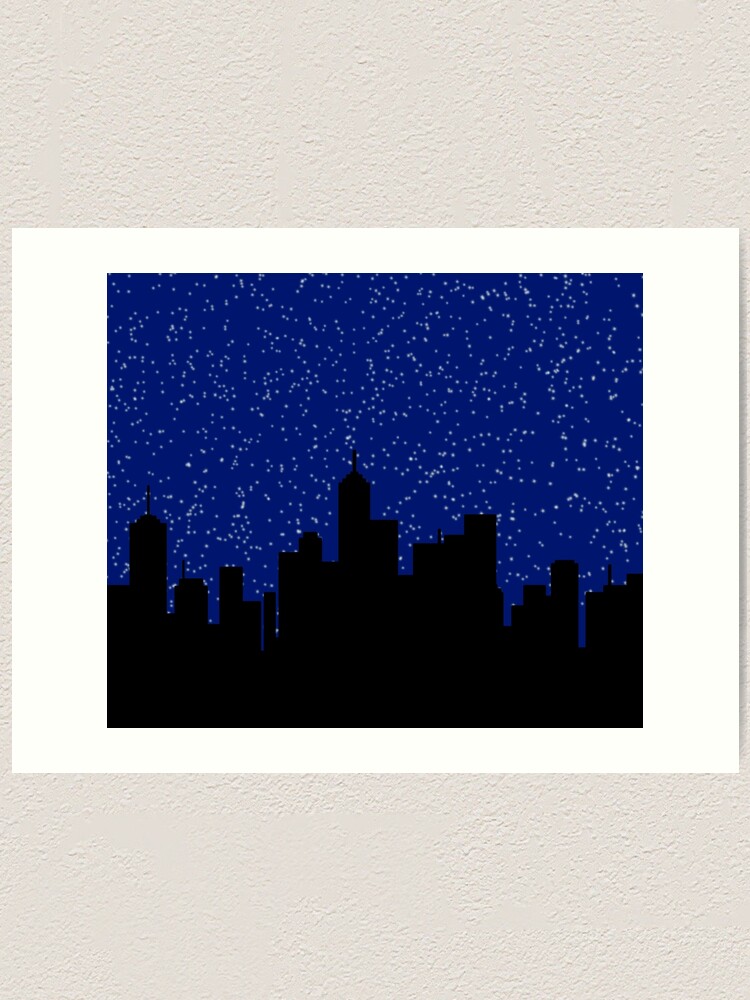 "Artificial Digital Art Dark City Skyline Skyscrapers Space Star Stars ...