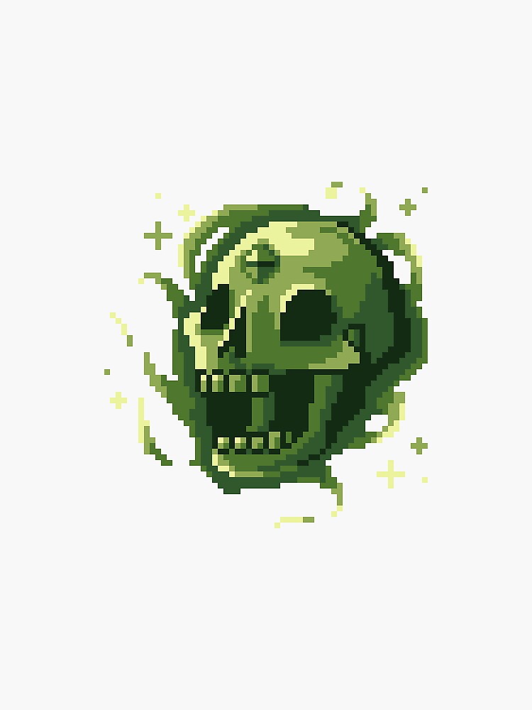 "Emerald Skull" Sticker by OliGalart | Redbubble