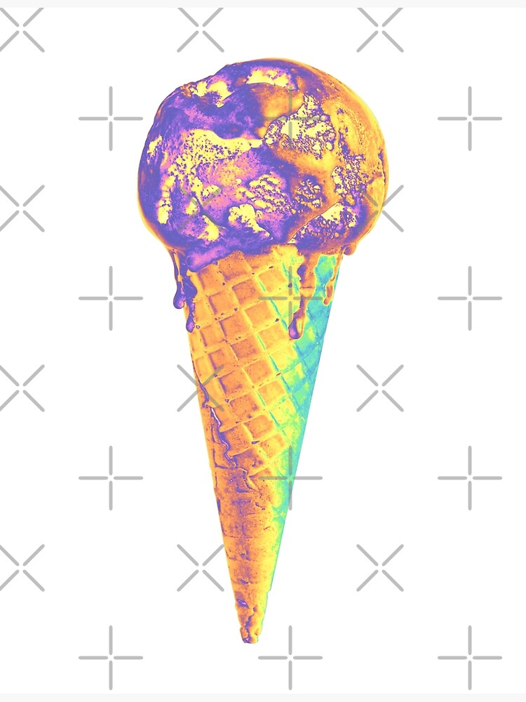 "Vaporwave Ice Cream - Iridescent, Holographic Original Design" Poster ...