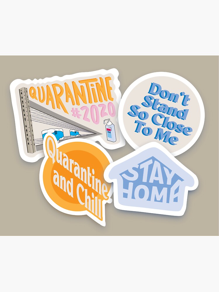 "Quarantine Sticker Pack" Sticker for Sale by emmaouz | Redbubble