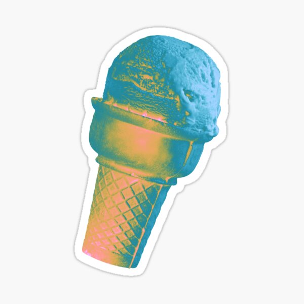 "Vaporwave Ice Cream cone in Teal & Orange, Iridescent, Holographic ...