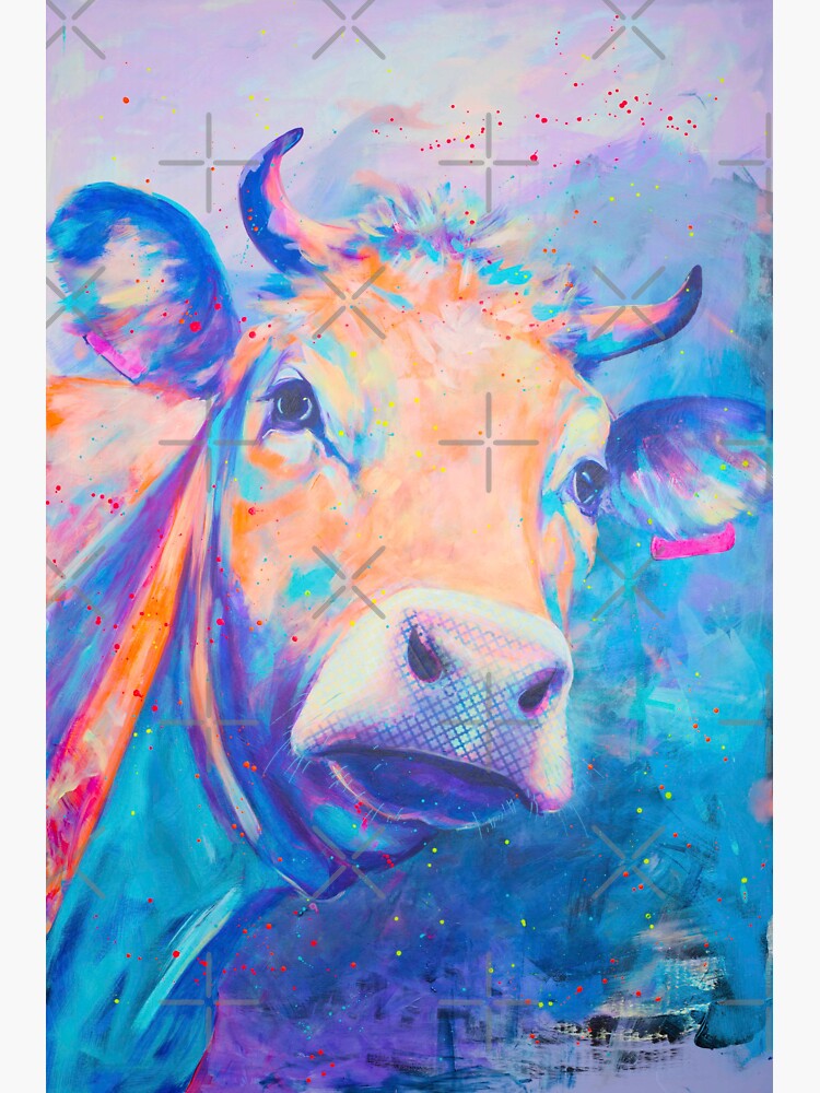 "Frank the Colourful Cow" Sticker by MissAnnaHall | Redbubble