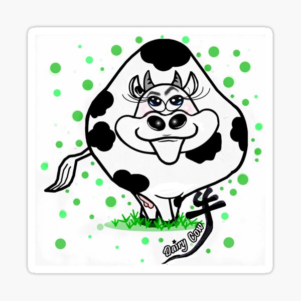 "Dairy cow " Sticker by shirleycutecard | Redbubble