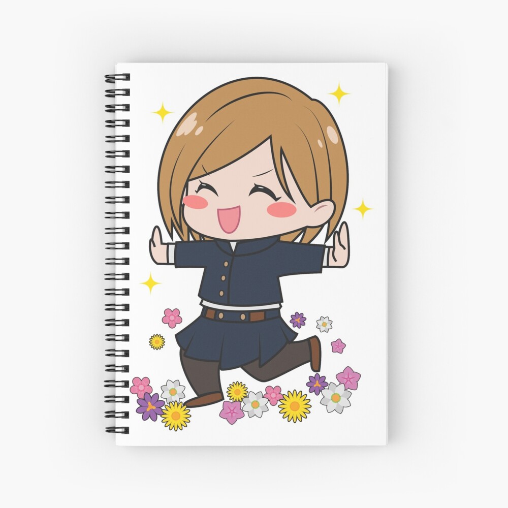 "Jujutsu Kaisen Kugisaki Nobara Chibi with Flowers" Spiral Notebook for ...