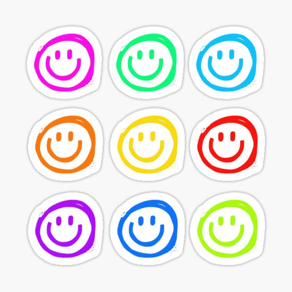 "Marker Smiley Faces - Colorful" Sticker for Sale by Critters-Corner ...