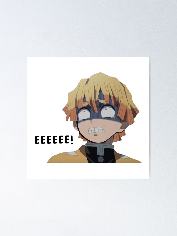 "Scared Zenitsu" Poster by Alicia-Lee | Redbubble